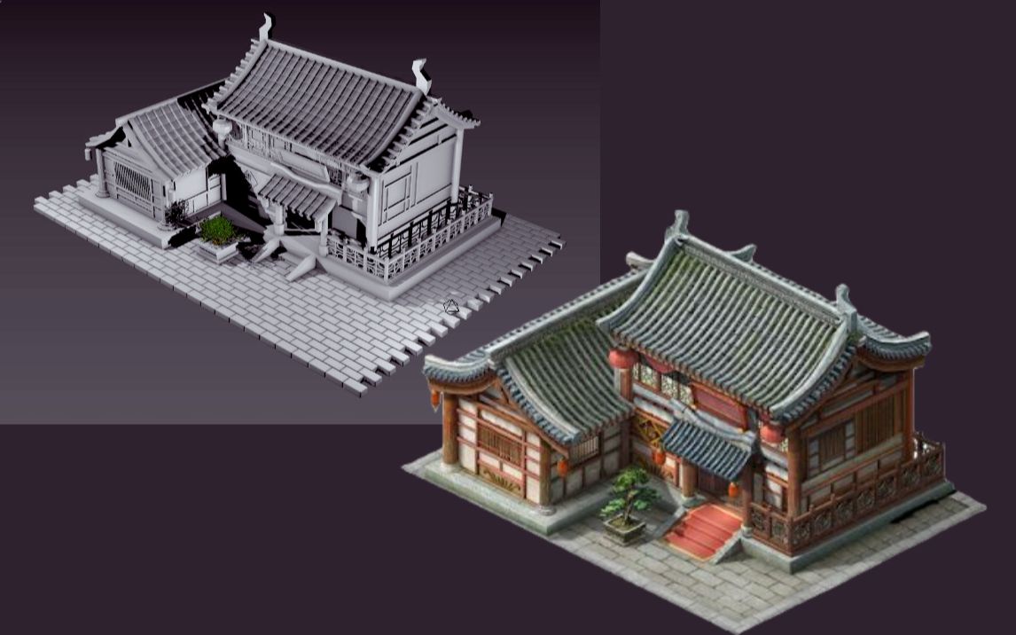 3Dmax建模——次时代古风建筑模型制作,以后我也是拥有北京四合院...