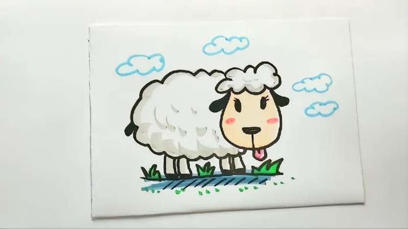 一分钟学会画.小绵羊
