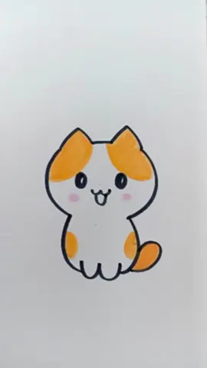 简单可爱的小猫咪简笔画启蒙早教 画画 简笔画