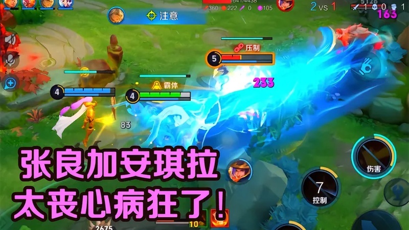 王者荣耀:安琪拉加张良!这伤害太丧心病狂了啦