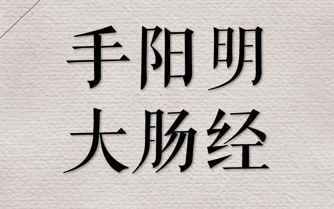 手阳明大肠经——穴位定点图解