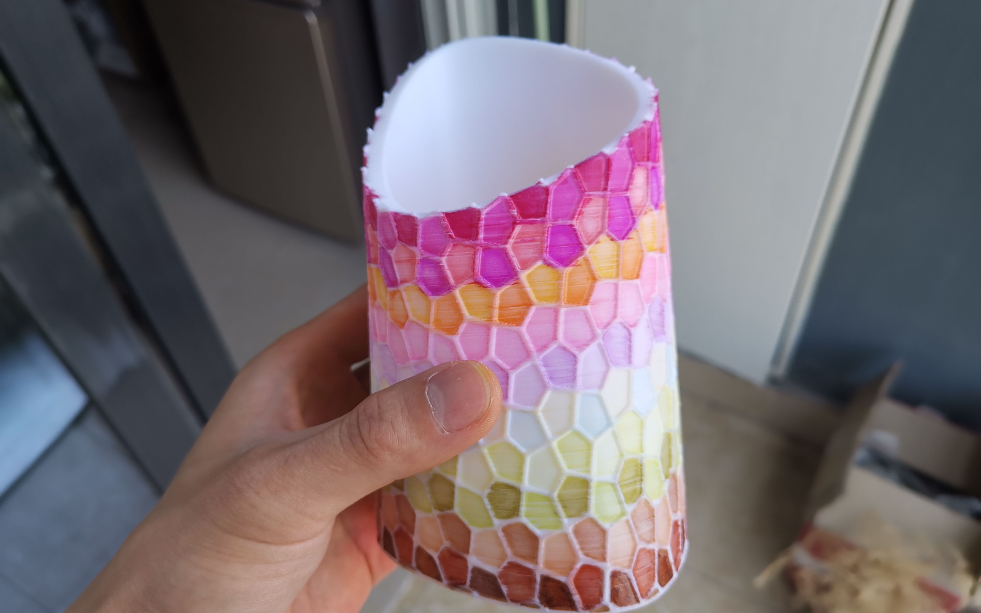 3D打印笔筒(裂纹纹路)