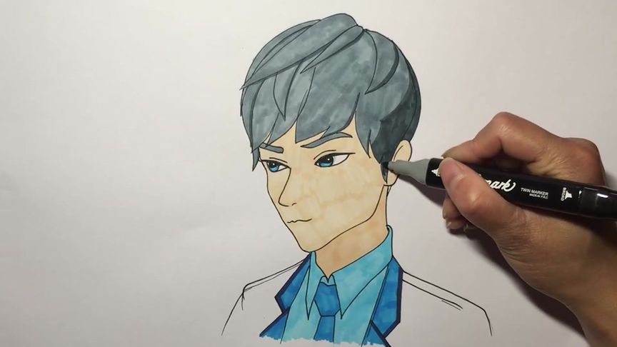 帅气的男生简笔画,手把手教学,快来跟我一起画画吧