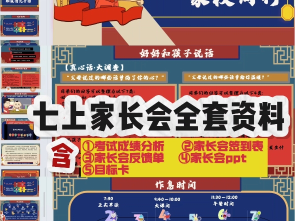 七上家长会ppt课件全套班主任资料成绩分析初一家长会