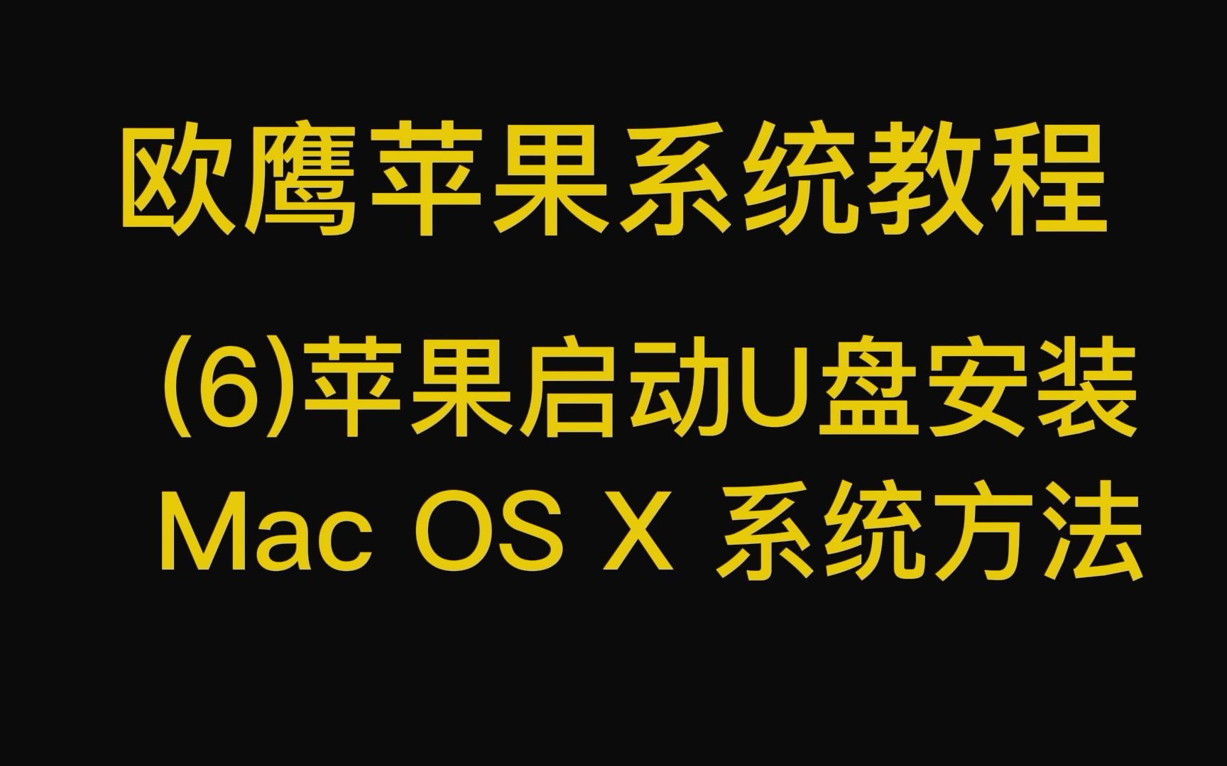 (6)苹果启动U盘安装Mac OS X 系统流程