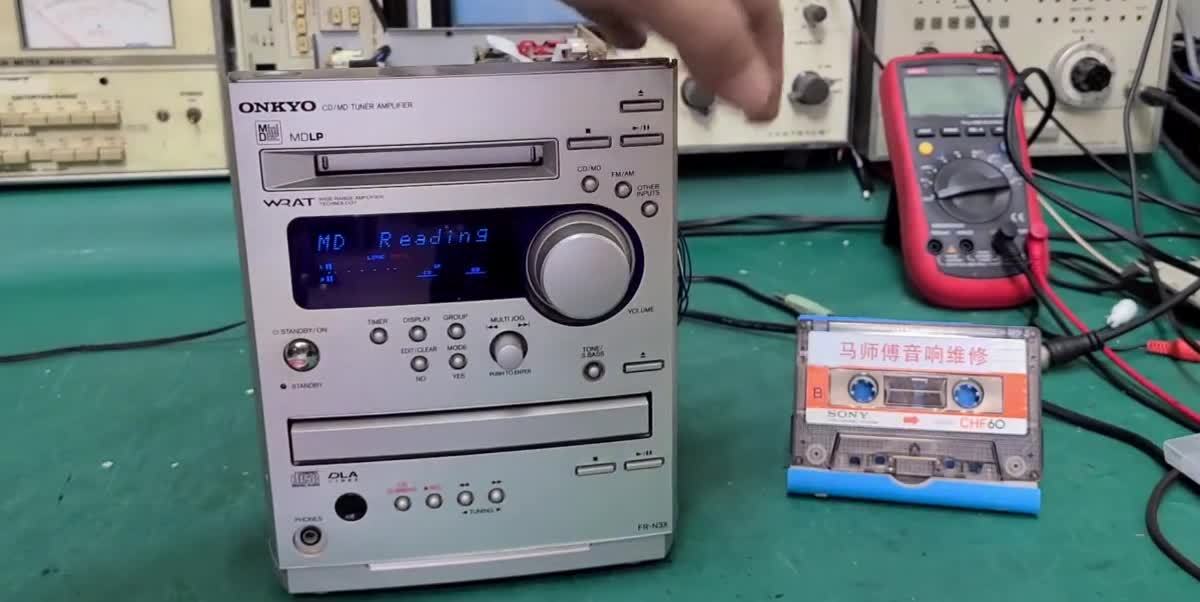 维修一台安桥FR-N3X桌面音响,更换激光头排除CD和MD不读碟故障