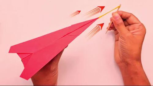 用一根皮筋做弹射纸飞机,孩子能玩一整天