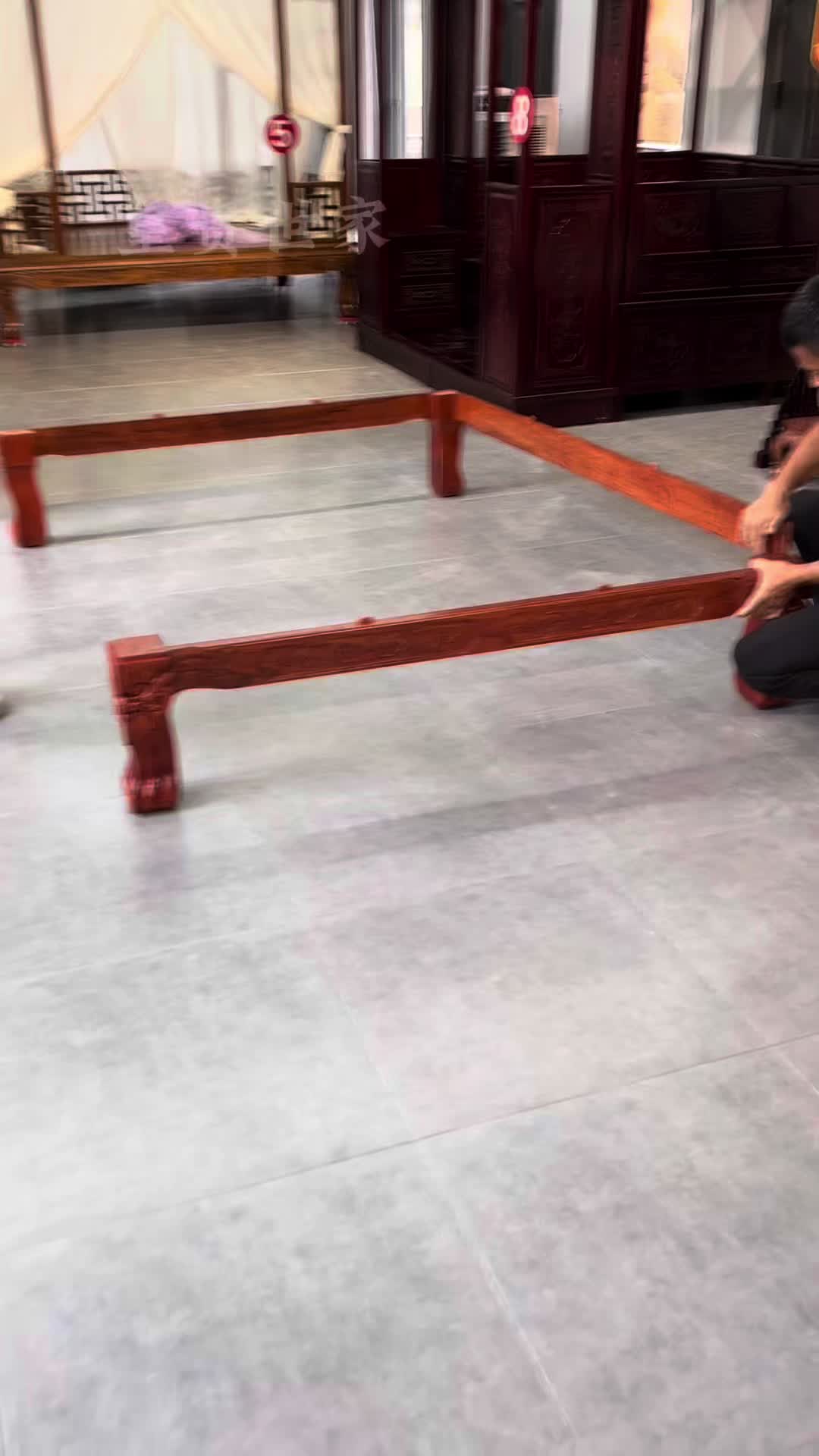 架子床安装视频来喽!#实木床 #仿古床 #架子床#拔步床 #中式床
