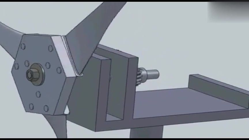 SolidWorks中设计的风车齿轮结构,看看运行动画