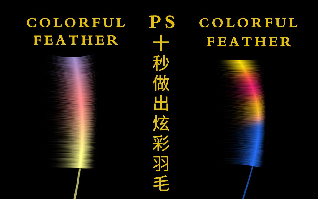 十秒做出炫彩羽毛,PS安排