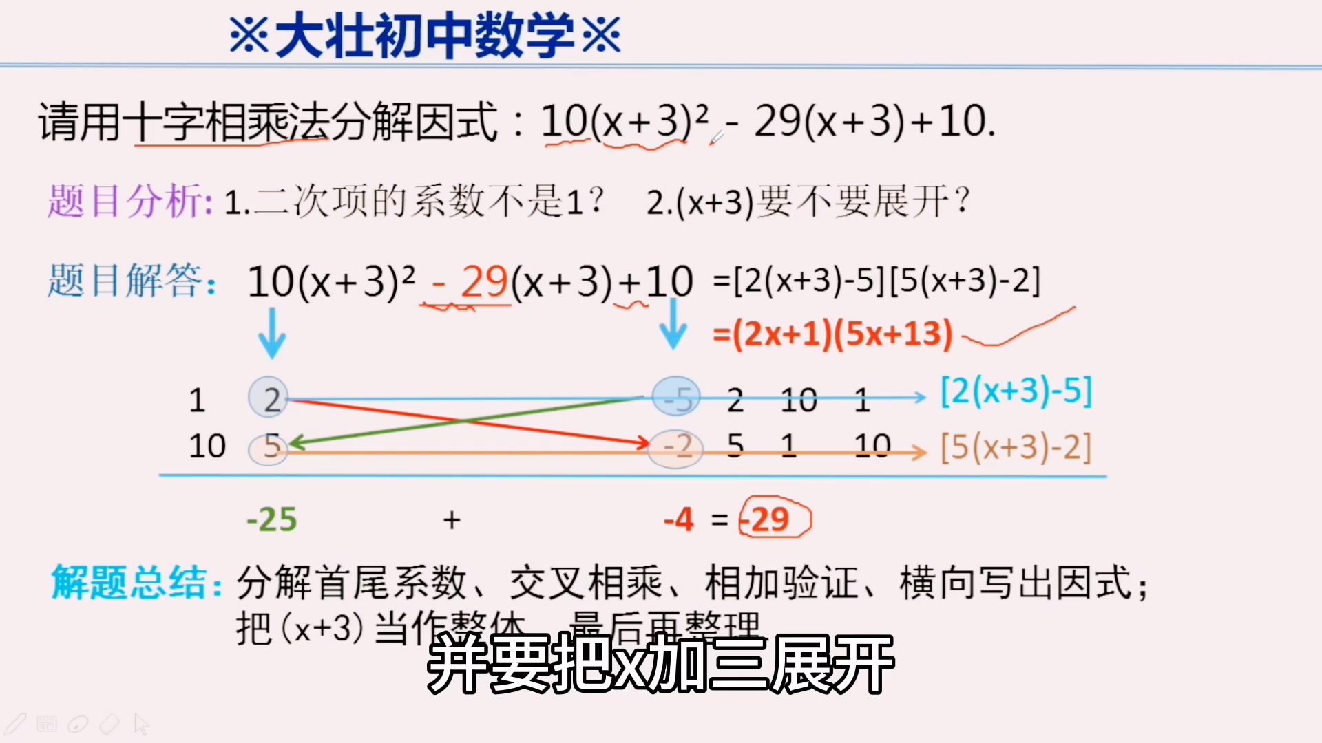 干货满满.难度升级的十字相乘法分解因式详解.值得收藏