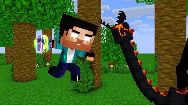 我的世界MC动画:him击败地狱飞龙