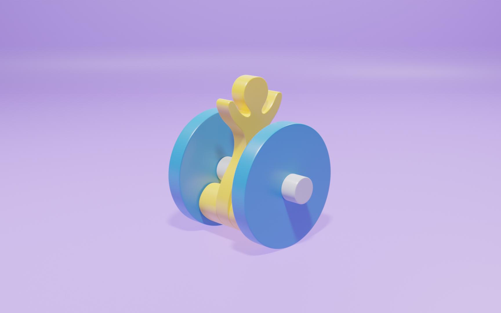 做了一个滑行不倒翁的模型,然后用3D打印机打印出来!创想三维双十一...