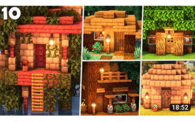 【我的世界建筑教程】10个朴素的生存小屋_游戏热门视频