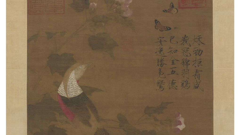 芙蓉锦鸡图 轴.北宋.徽宗赵佶(传).绢本设色(北京故宫博物院藏)