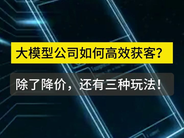 大模型公司如何高效获客?除了降价,还有三种玩法!#大模型 #AI技术 #获...