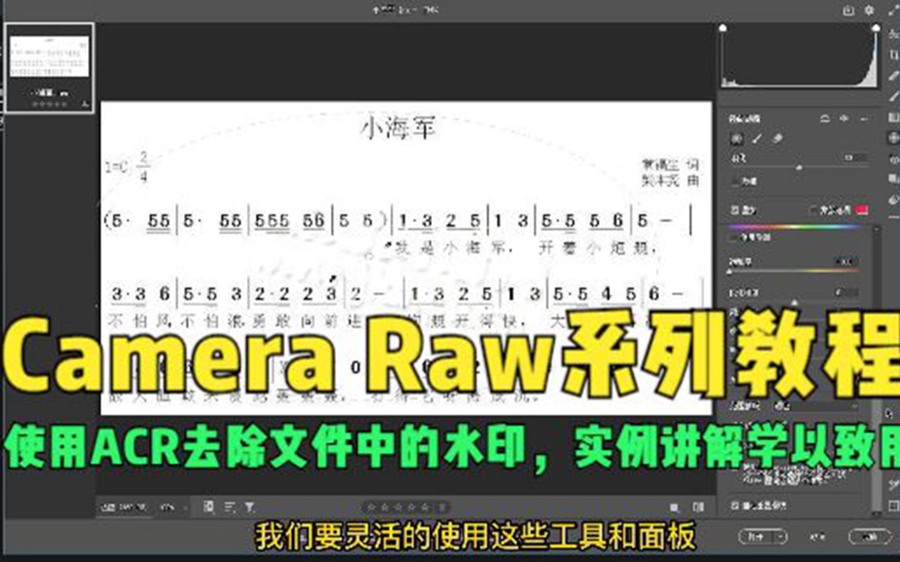 Camera Raw系列教程,使用ACR去除文件中的水印,实例讲解学以致用