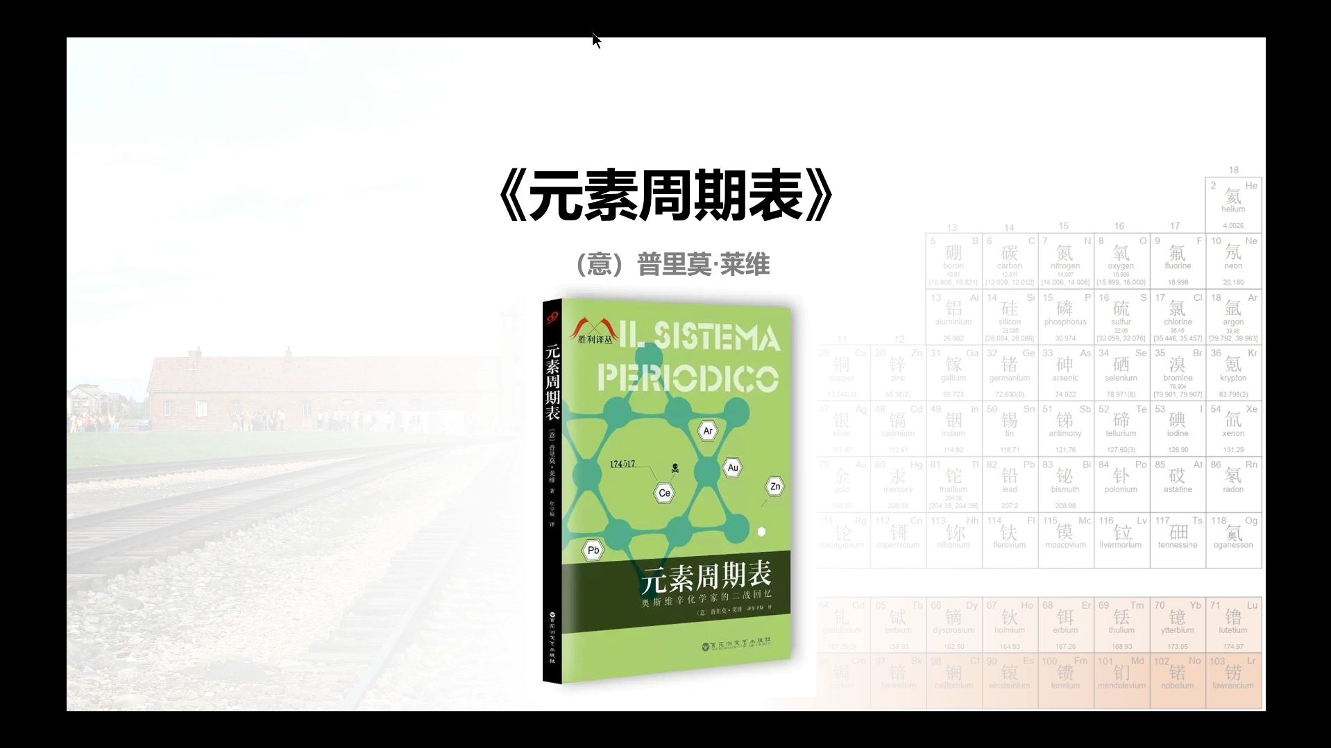 北京大学《全球视野下的犹太文明》创意作业——《元素周期表》阅读...