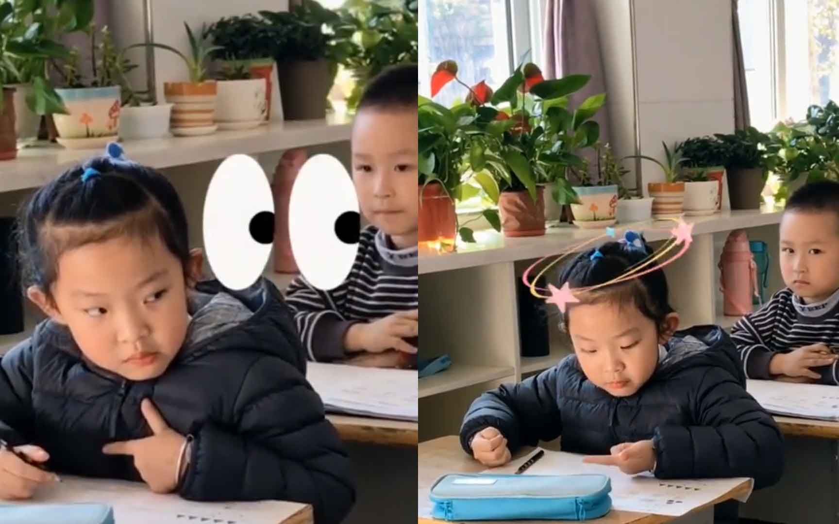 小学生考试“成功”偷瞄邻桌试卷答案 老师全程记录吓坏后桌同学