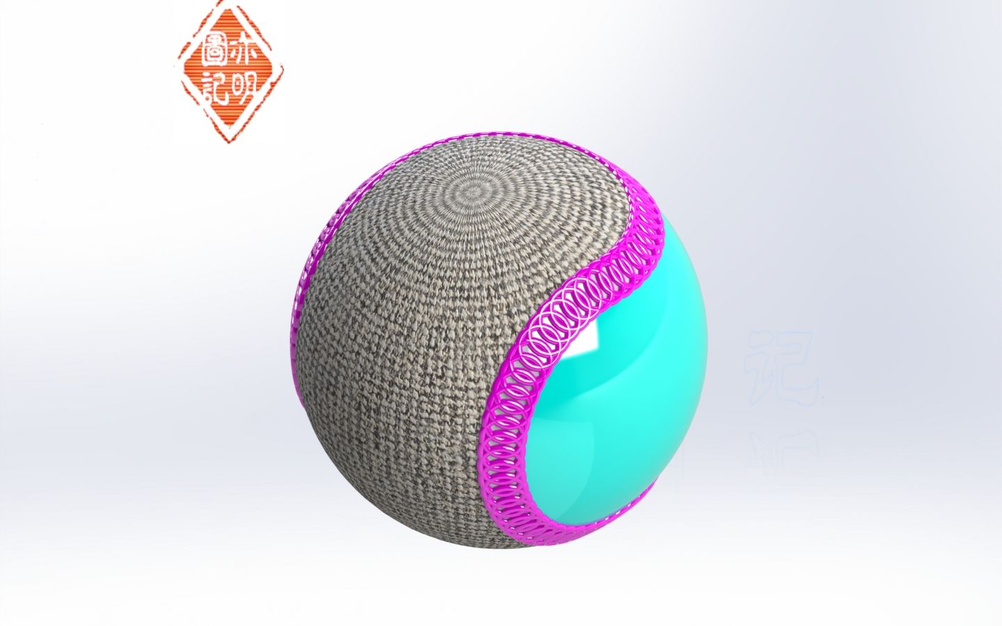 亦明图记:SolidWorks建模,网球,使用投影曲线和曲线驱动的阵列命令