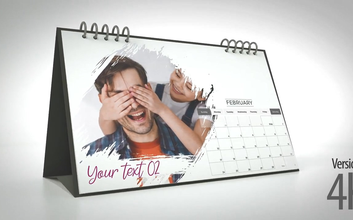 AE模板-台历日历翻页视频模板