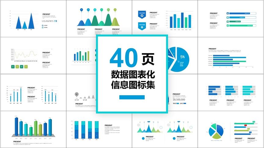 ppt模板福利!40页商务数据图表化ppt合集(私信获取源文件)