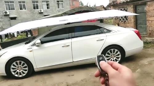 小伙制自的汽车遮阳伞,一键启动的瞬间,我被这波操作惊艳了!