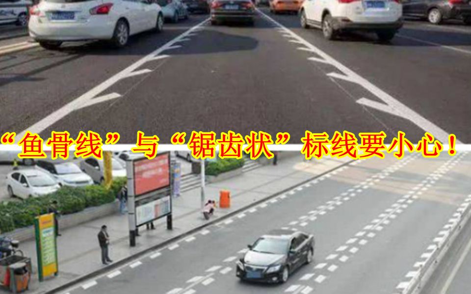 “鱼骨线”与“锯齿状”标线怎么走?新手易扣分罚款,懂得不吃亏