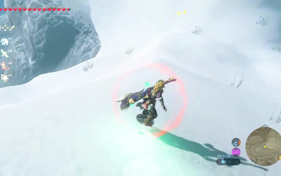 【任天堂switch】时间紧迫的雪山盾滑!林克...