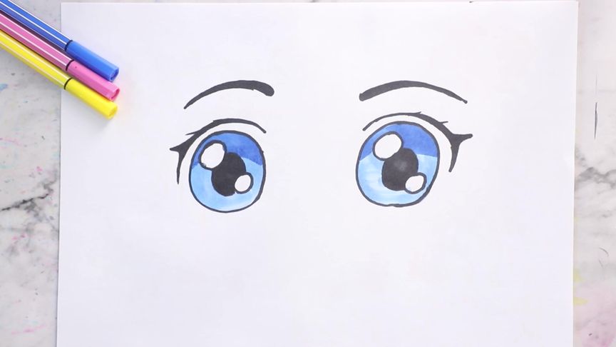 画卡通人物萌少女眼睛怎么画