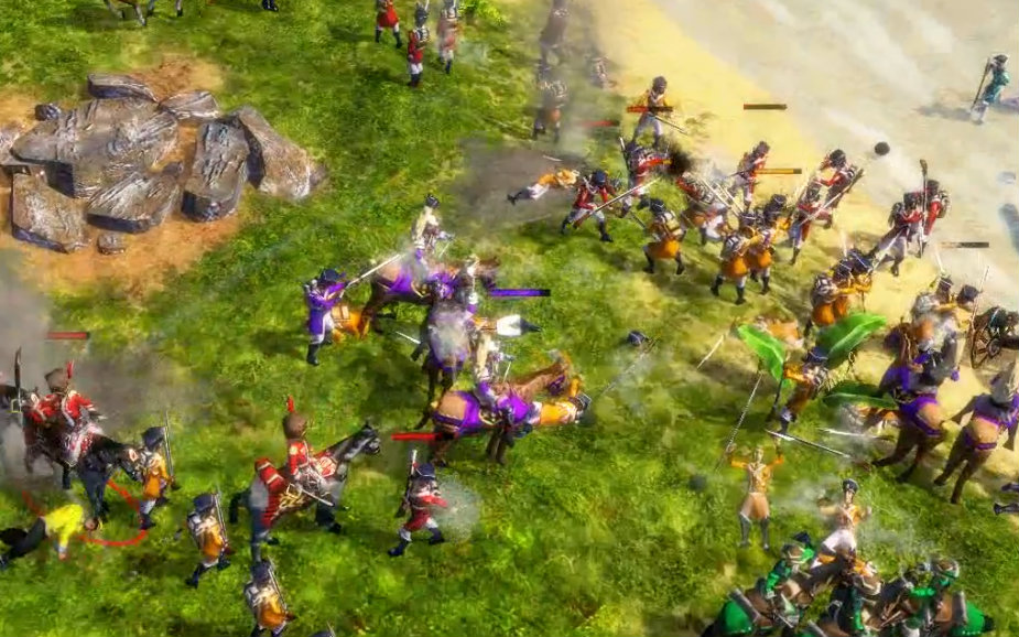 【帝国时代3】8玩家联机互相伤害 惨烈无比4V4 联机娱乐