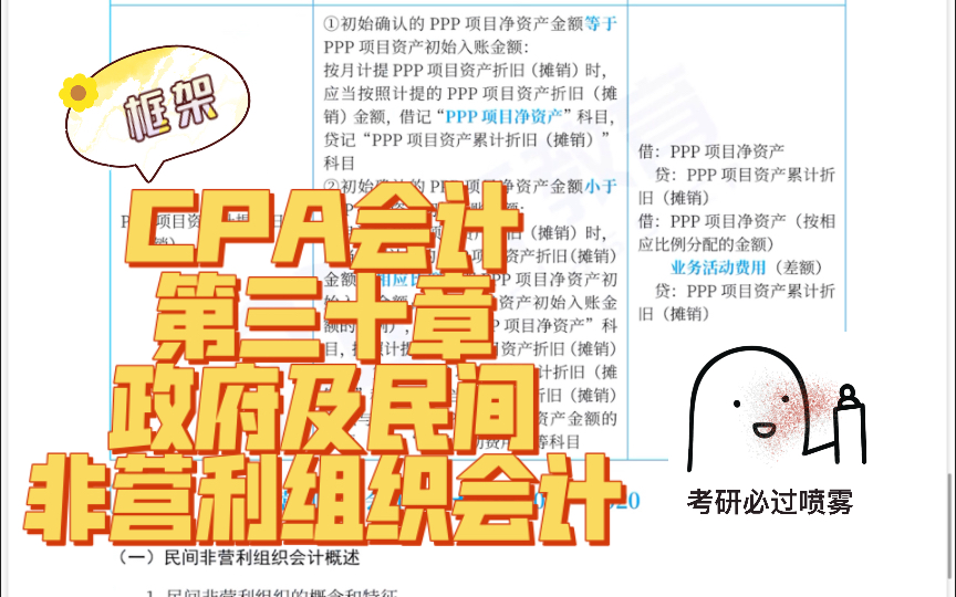 CPA会计 框架 第三十章 政府及民间非营利组织会计