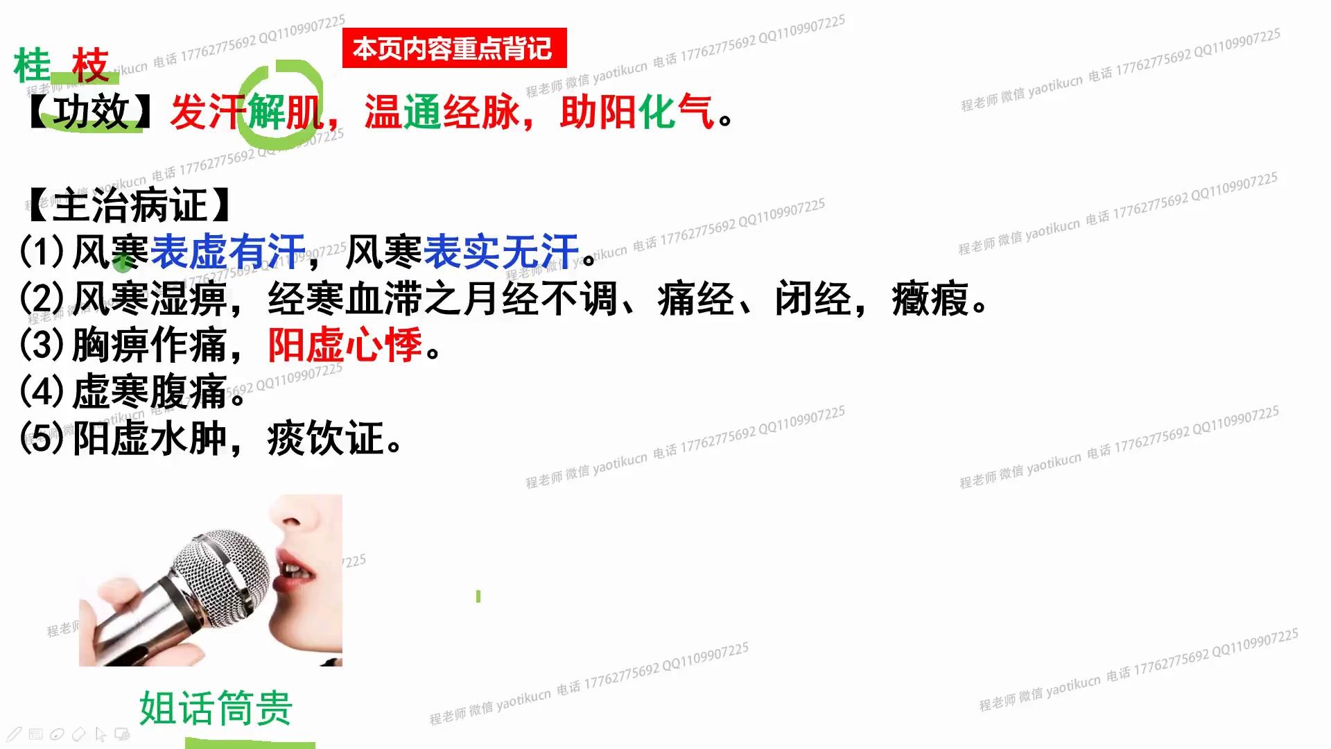 中药执业药师速记口诀桂枝的功效