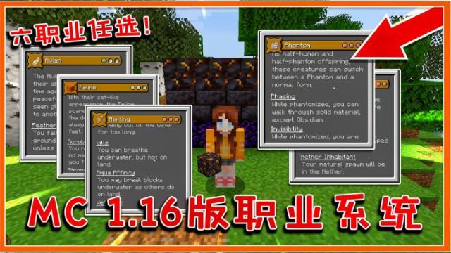 我的世界:给1.16版本加入职业系统!让你拥有MC生物的特殊