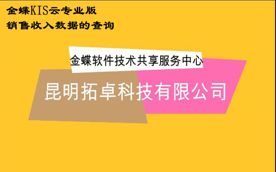 销售收入数据的查询(金蝶KIS云专业版)