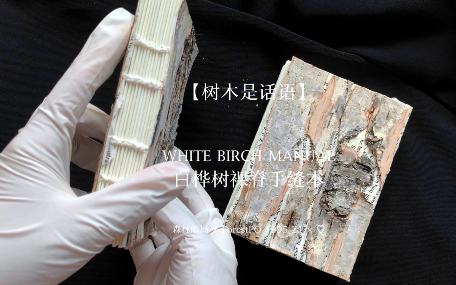 白桦树皮裸脊手缝本制作过程/树木是话语