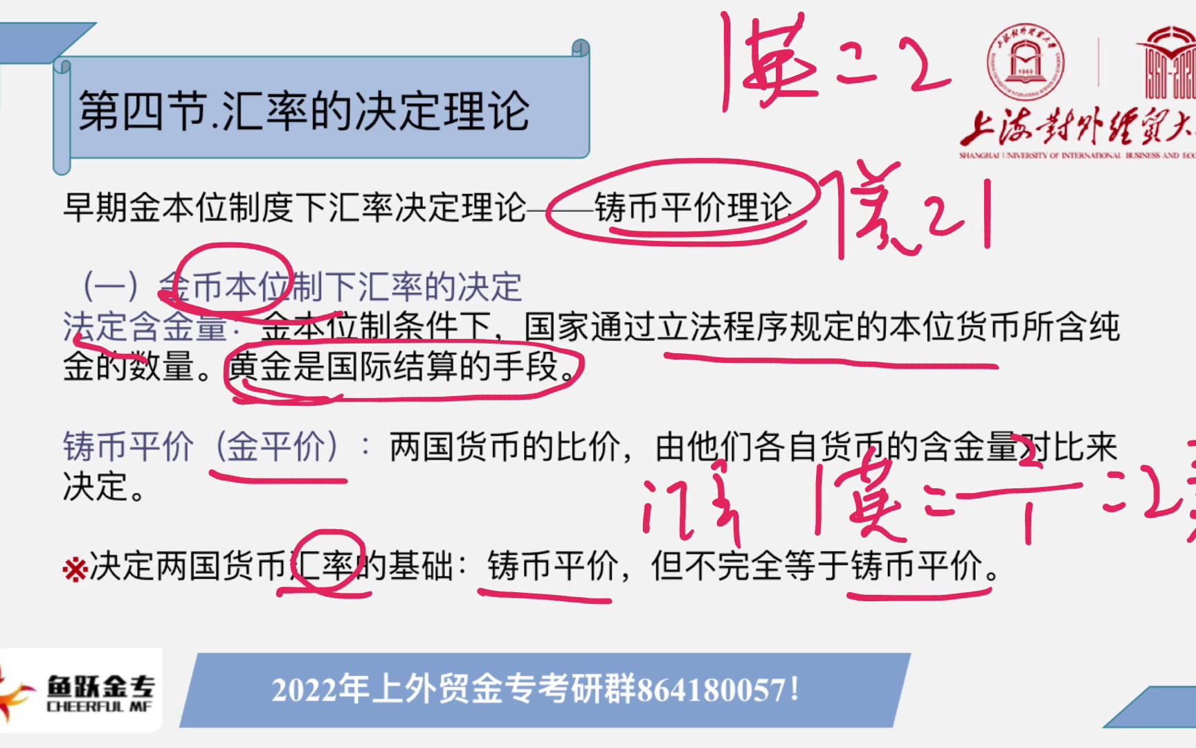 上海对外经贸大学考研-2022上海对外经贸大学金融专硕-基础班试听课...