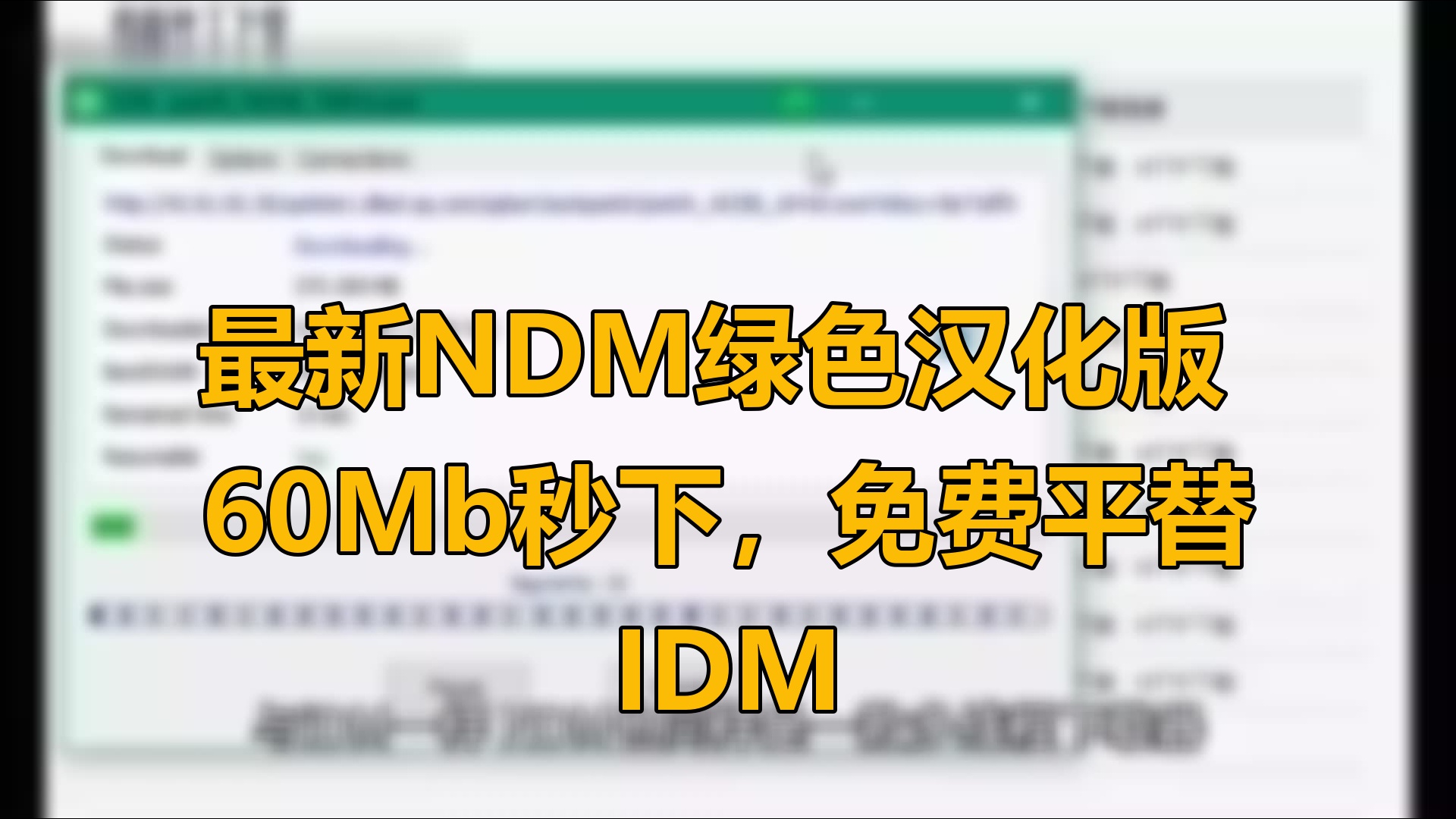 最新NDM绿色汉化版 60Mb秒下,免费平替IDM
