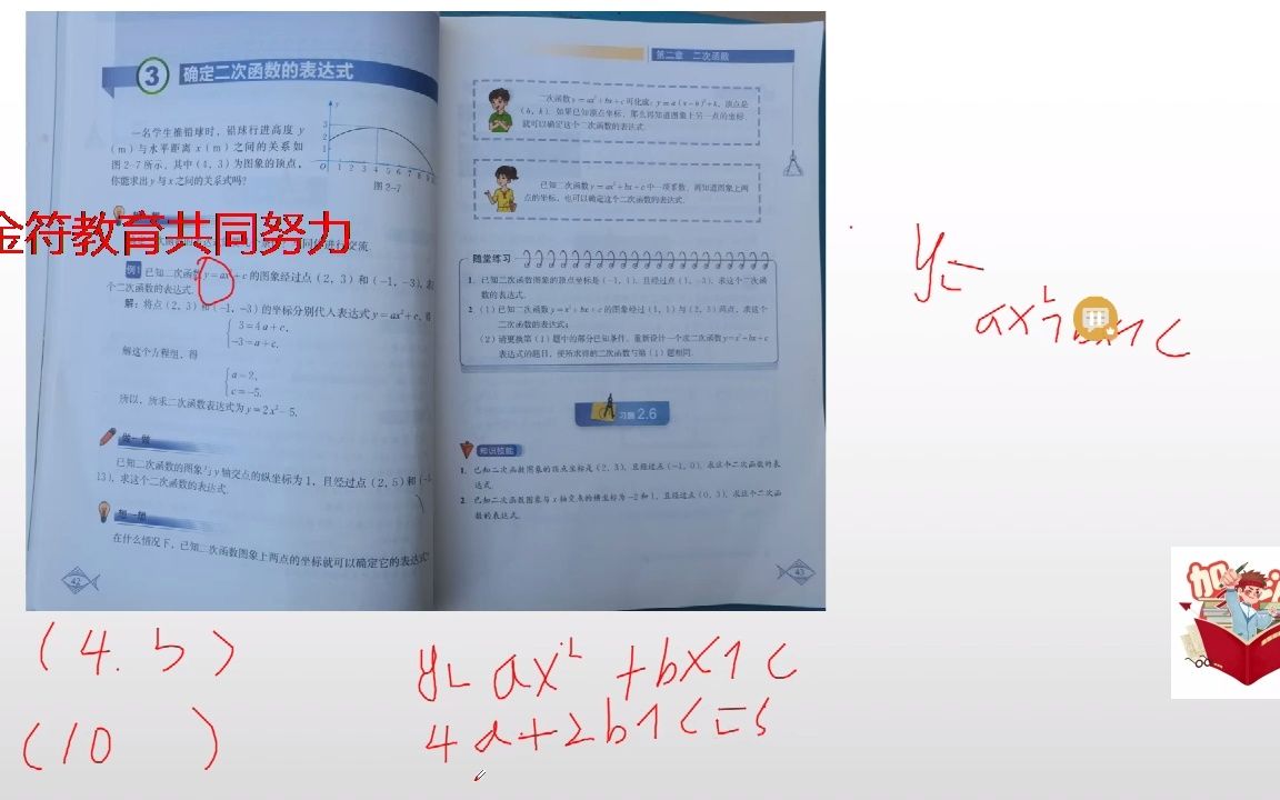 【待定系数法,初次接触会有点懵,弄懂就不难了】确定二次函数表达式-...