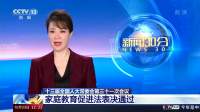 新闻30分 2021 十三届全国人大常委会第三十一次会议:家庭教育促进法...