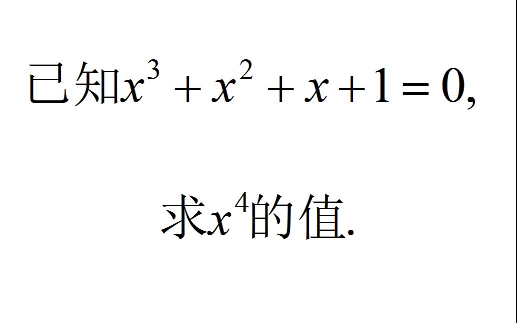 已知x³+x²+x+1=0,求x⁴的值,分享两种方法