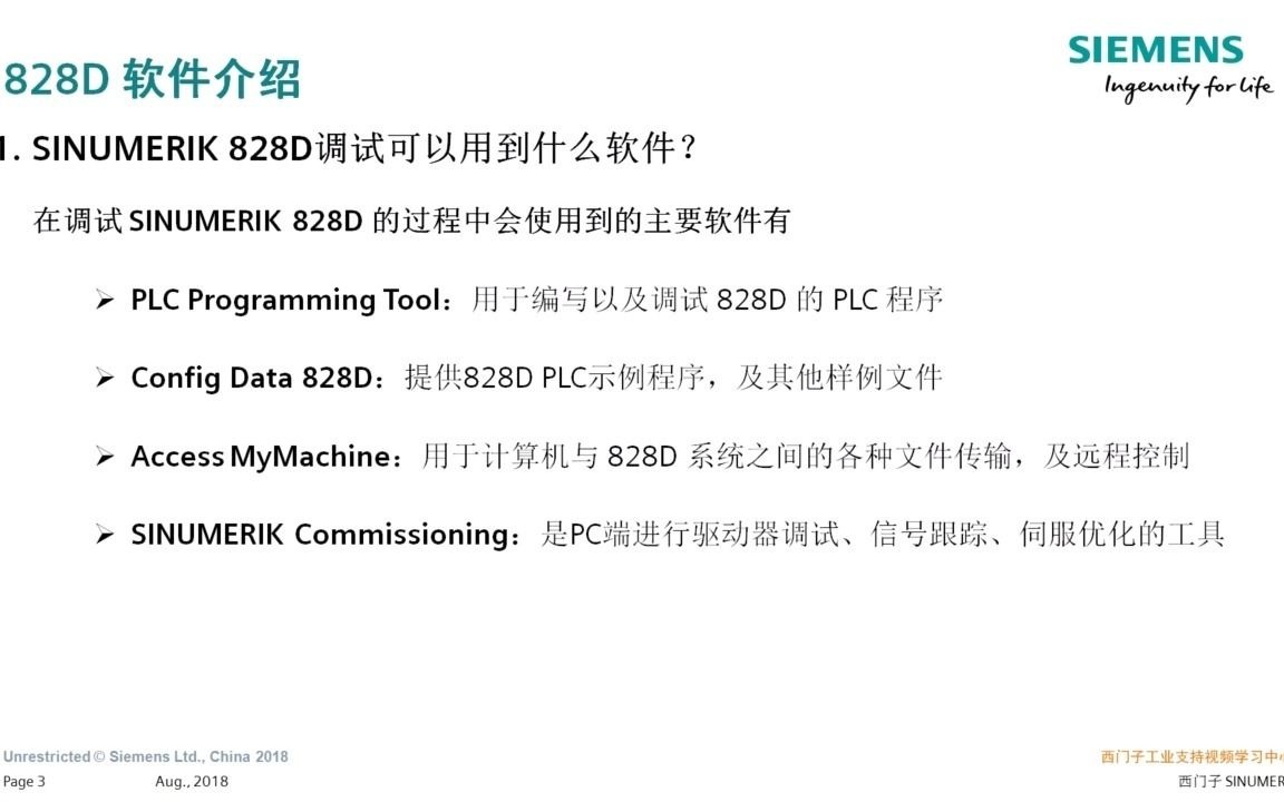828D软件介绍1-SINUMERIK 828D调试软件包