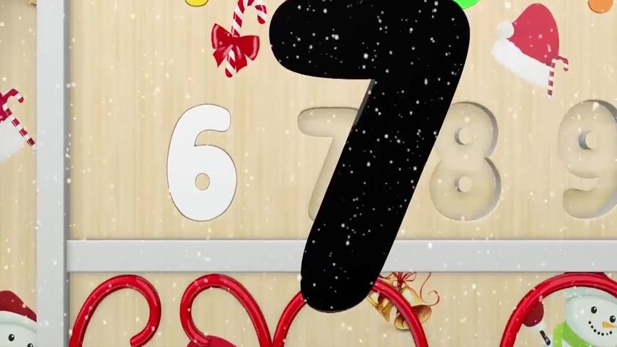 益智动画,卡通宝宝和圣诞老人一起学数字