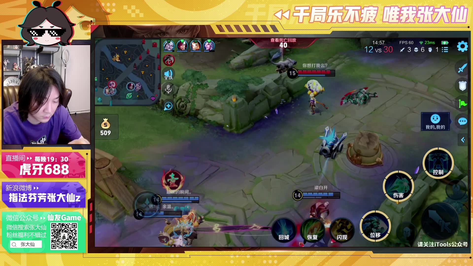 张大仙 王者荣耀 虎牙直播间2022-06-20录播(每日更新)