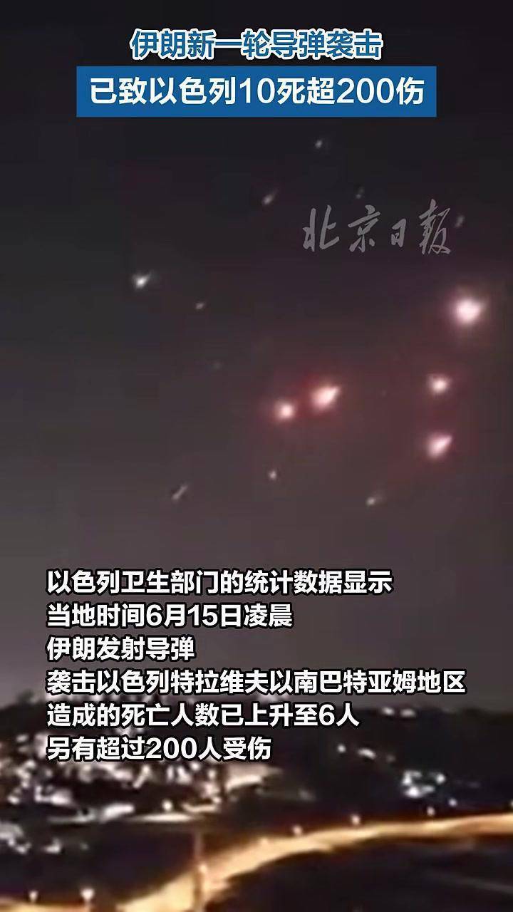 ...新一轮导弹袭击已致以色列10死超200伤】以色列卫生部门的统计...