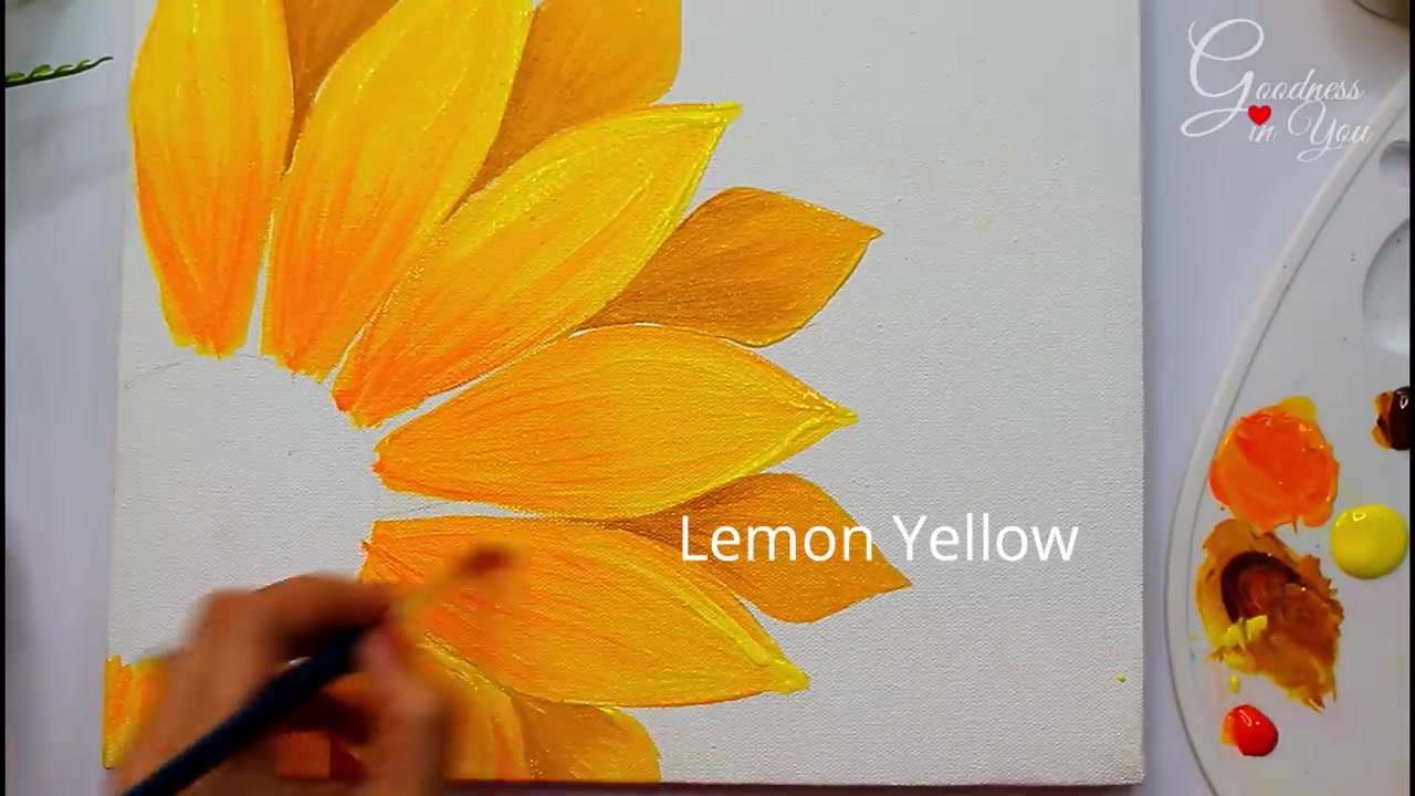 【丙烯画】一看就会系列!使用丙烯颜料画太阳花