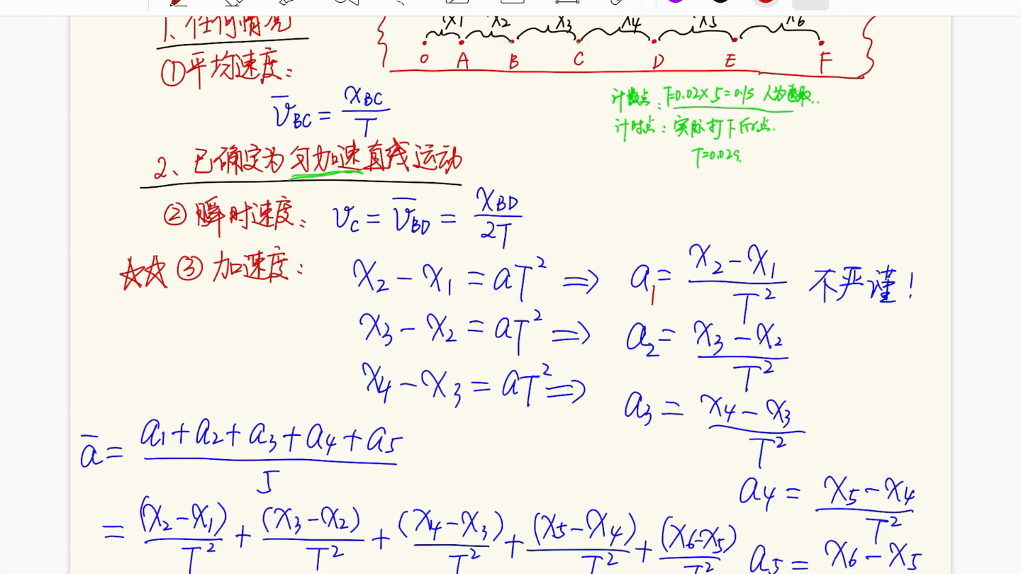 打点计时器的应用和纸带的计算