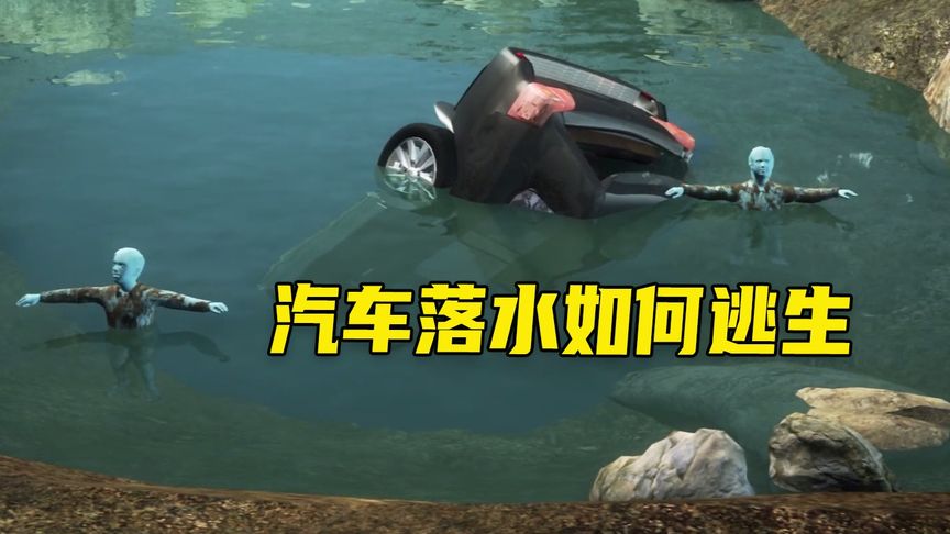 汽车掉入水里如何逃生呢? #汽车 #落水 #逃生 #自救