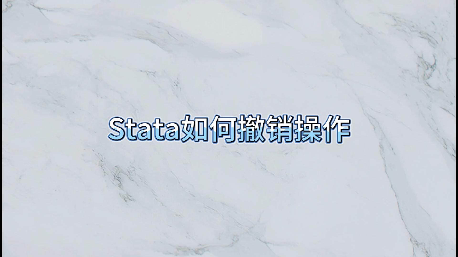 Stata如何撤销操作