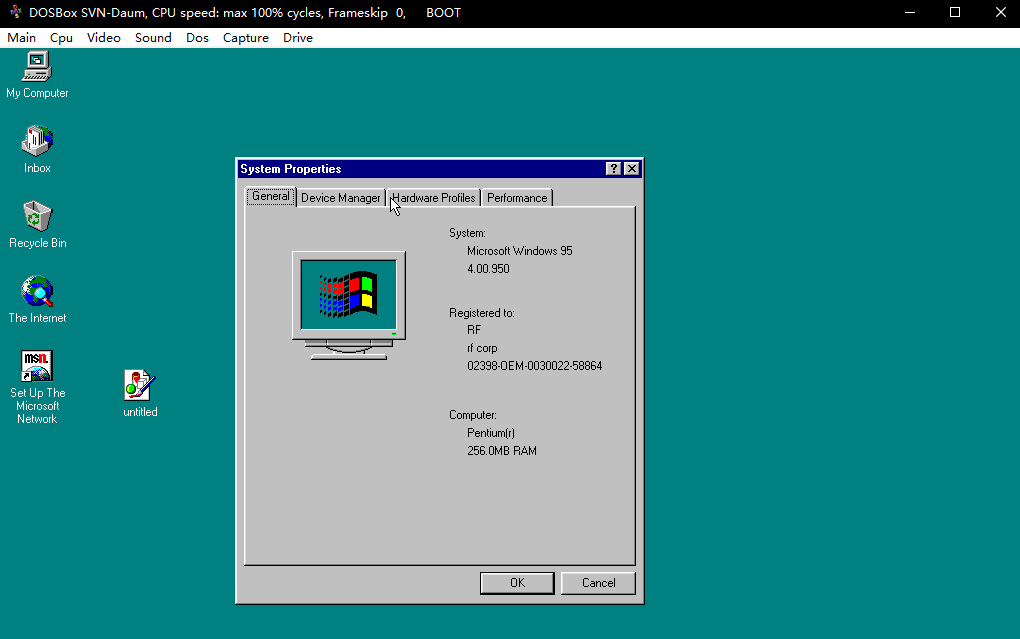 在DOSBOX中安装Windows95?!